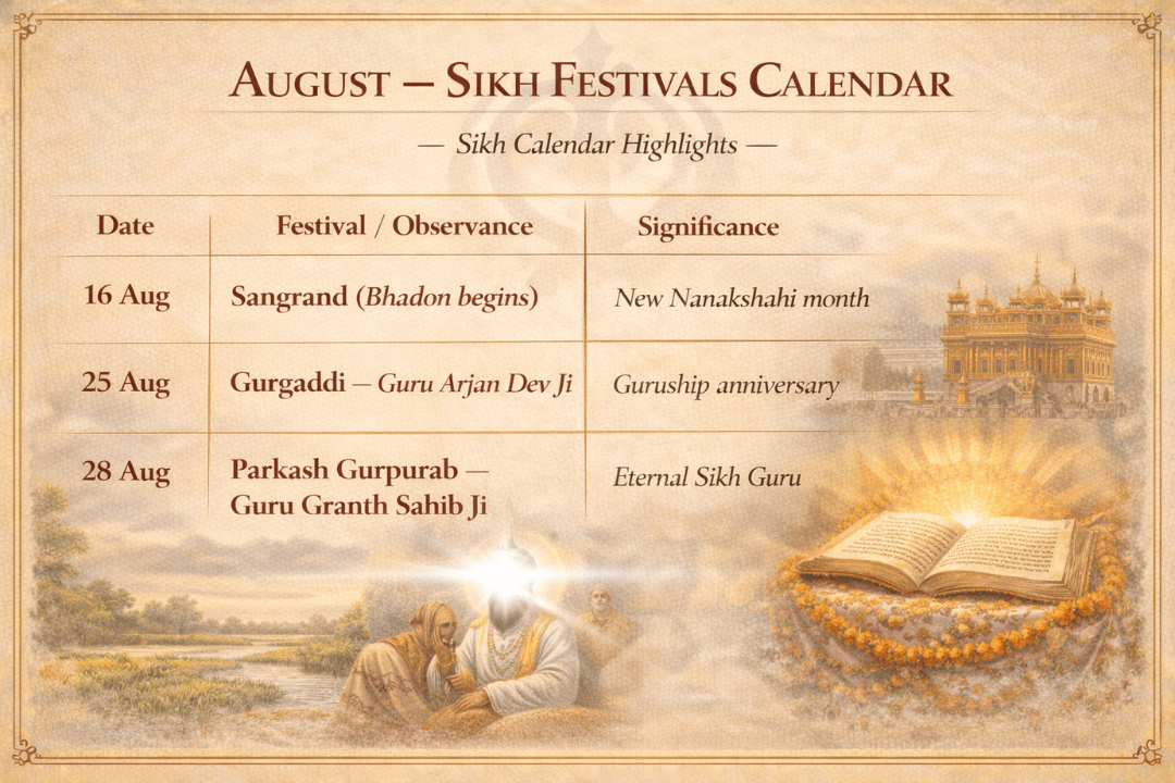 Sikh Festivals 2026 Calender – Date-Wise Detailed Calender