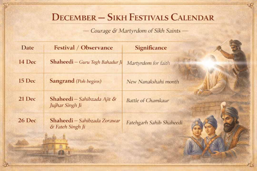 Sikh Festivals 2026 Calender – Date-Wise Detailed Calender